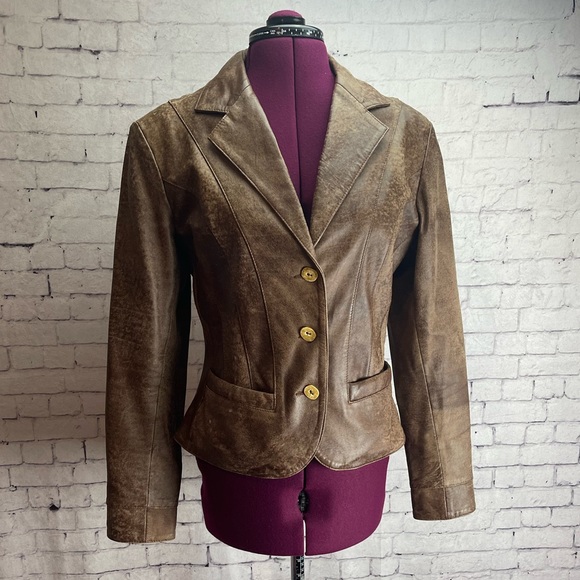 Scully | Jackets & Coats | Scully Size Small Brown Leather Blazer ...